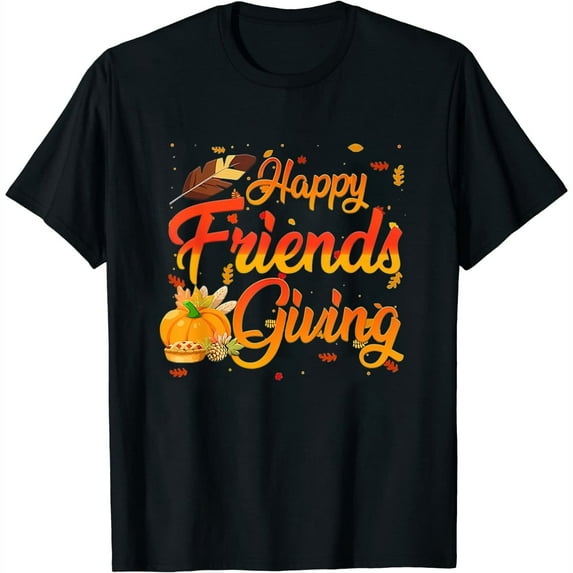 100% cotton tshirts men tee Womens Happy Friendsgiving Turkey Friends ...