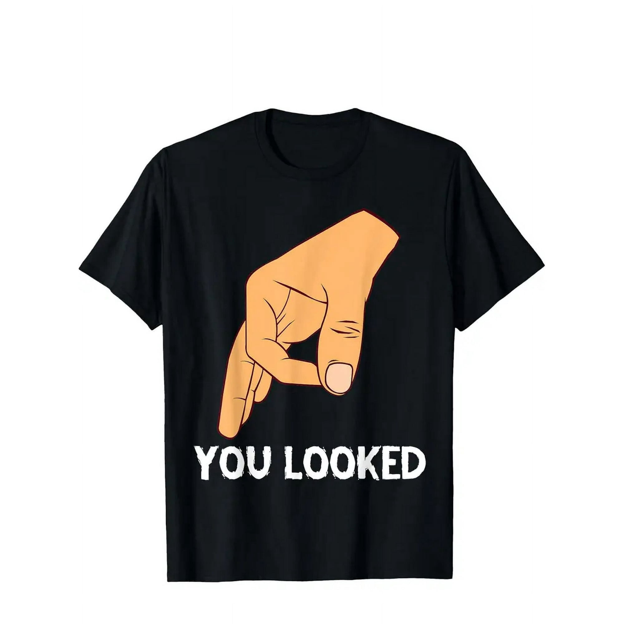 100% cotton tshirts men tee You look haha you look round finger hand ...