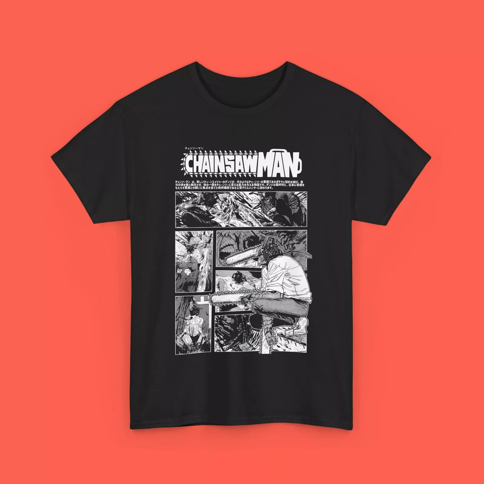 100% cotton tshirts men tee chainsaw man anime manga t-shirt denji ...