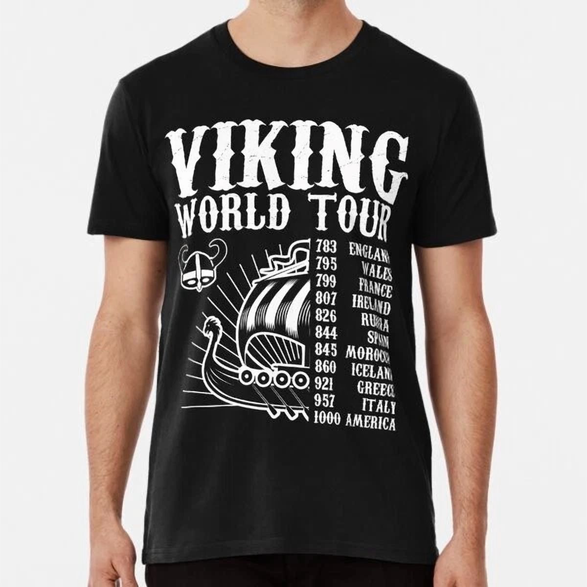 100% cotton tshirts men tee viking world tour viking ship Design Made ...