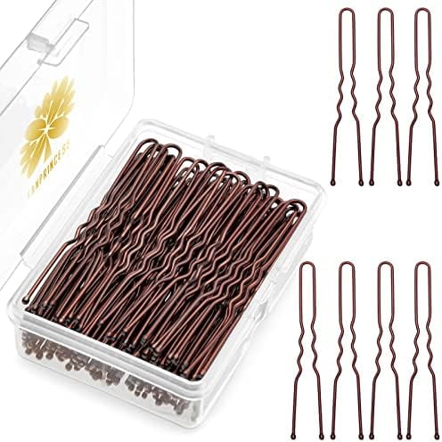 100 count 2.4Inch U Shaped Hair Pins,Brown Bobby Pins for Hair Types ...
