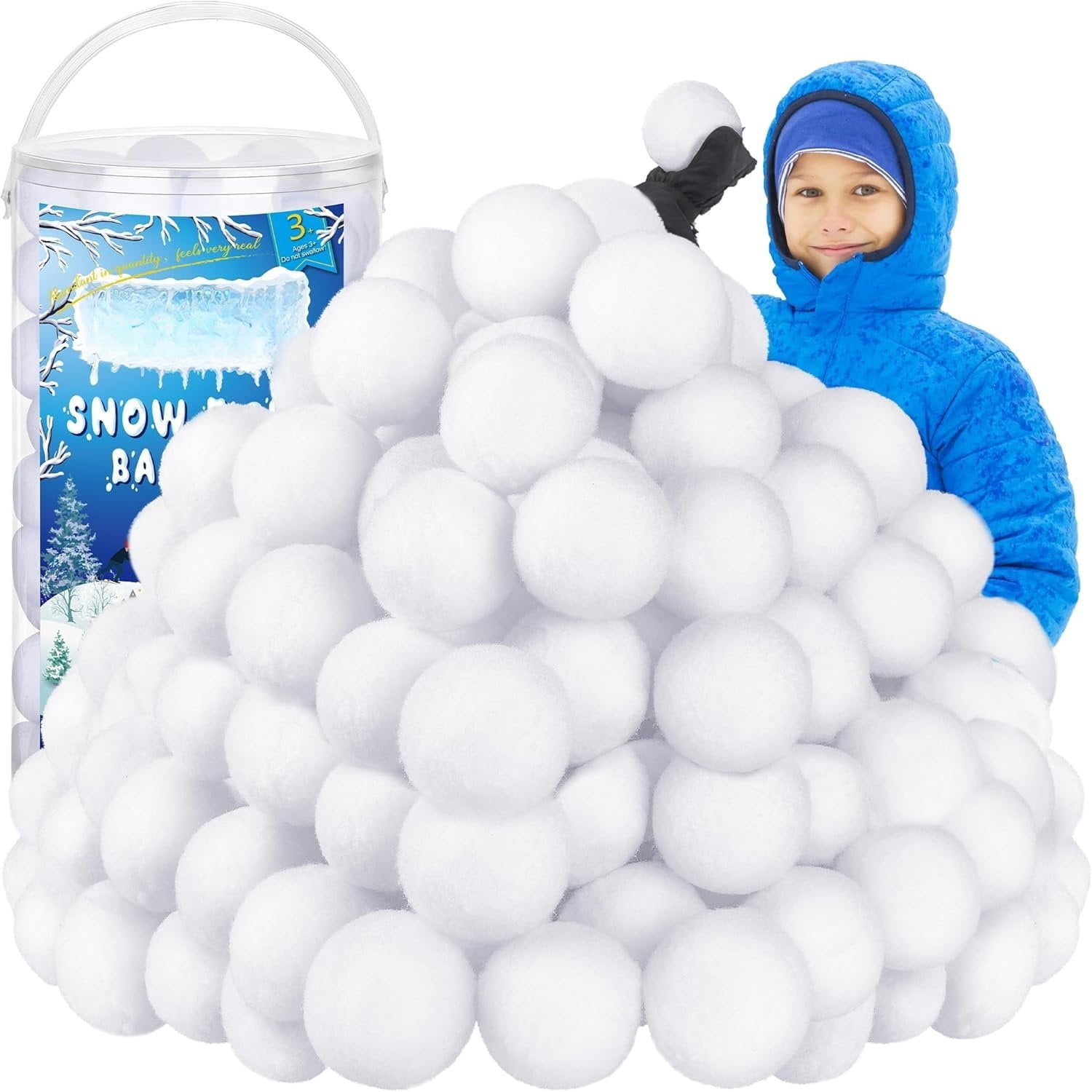 100 count 2 Inch Ball Artificial Toss Ball Winter Ball Fluffy Fun for ...