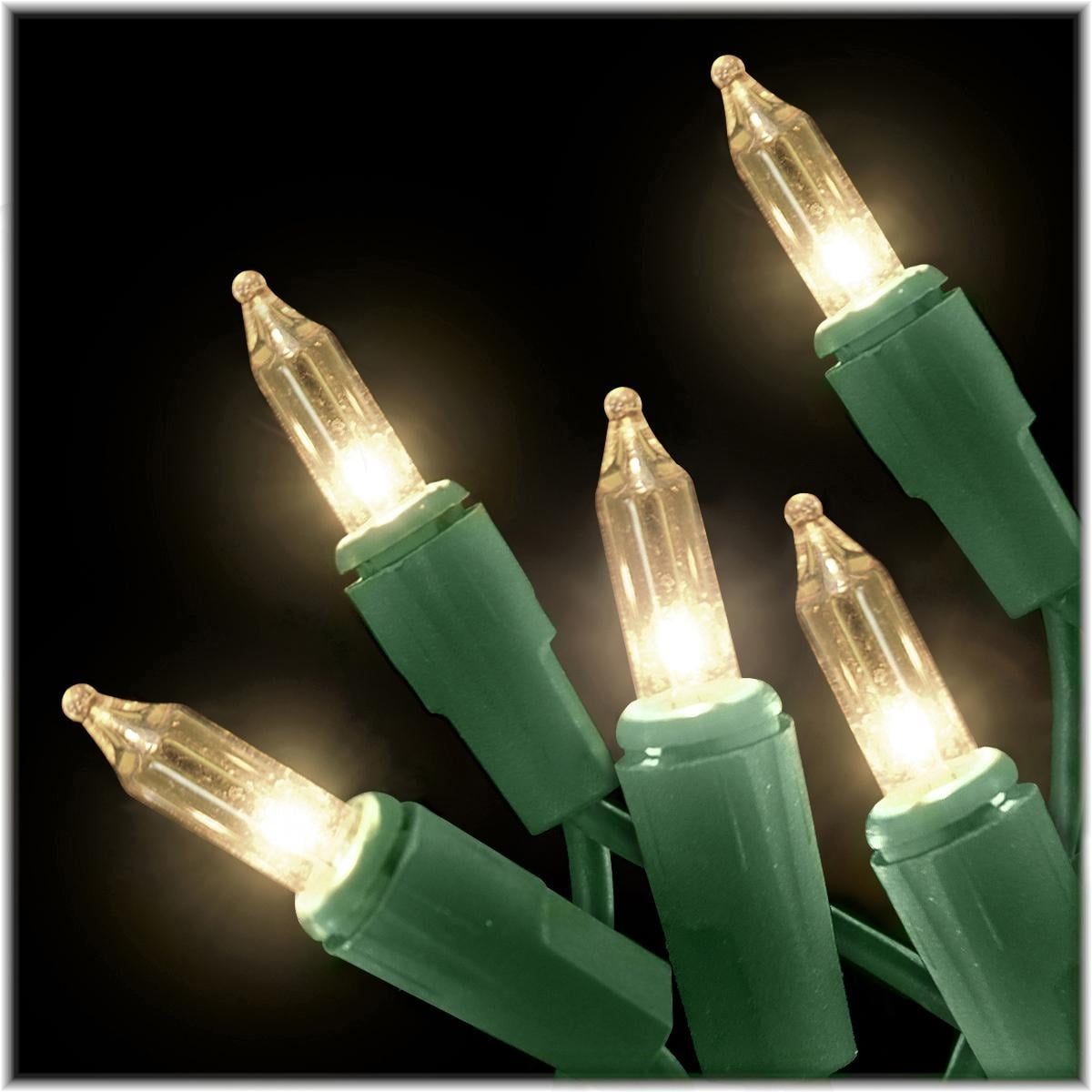 100-count 20.6 Ft Clear Incandescent Mini Christmas Lights for Holiday ...