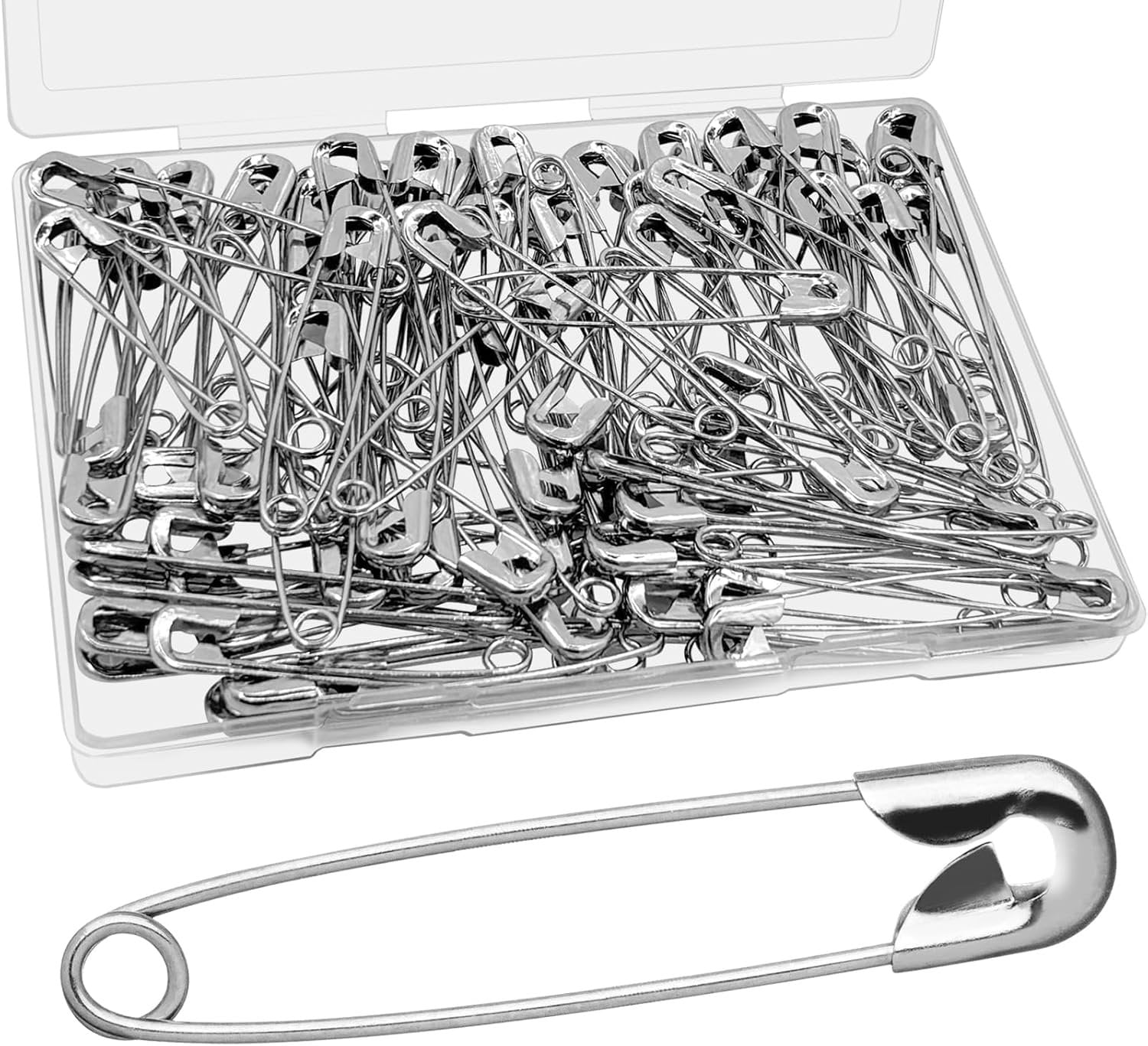 100 count 3 Inch Large Safety Pins Heavy Duty, Safety Pin for Clothes ...