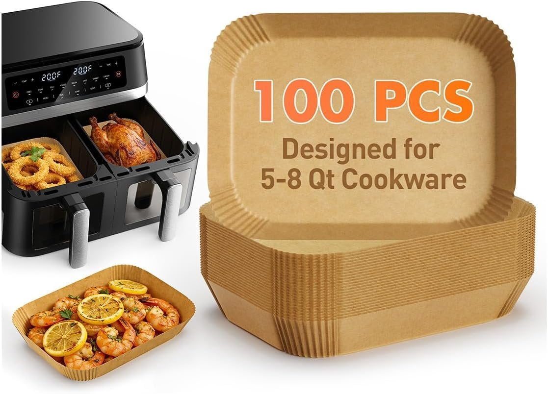 100 count 8 Inch Air Fryer Liners Disposable, Airfryer Paper Liners for ...