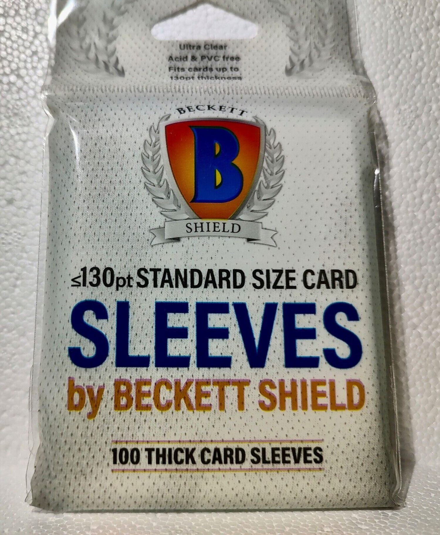 100 count Beckett Shield Standard Size 130pt Thick Card Sleeves - New ...
