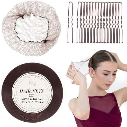 100 count Hair Nets for Buns - Invisible Mesh Ballet Hair Nets & Bun ...