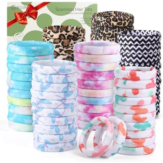 100 count No Hair Ties for Women Girls, Seamless Elastic Hair Bands for ...