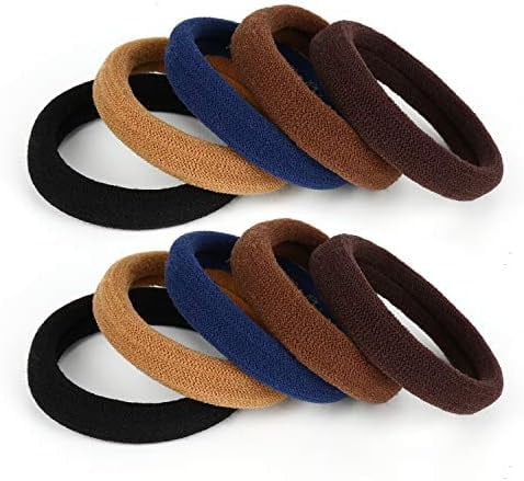 100 count Large Seamless Hair Ties Bands, Ponytail Holders, Thick Hair ...