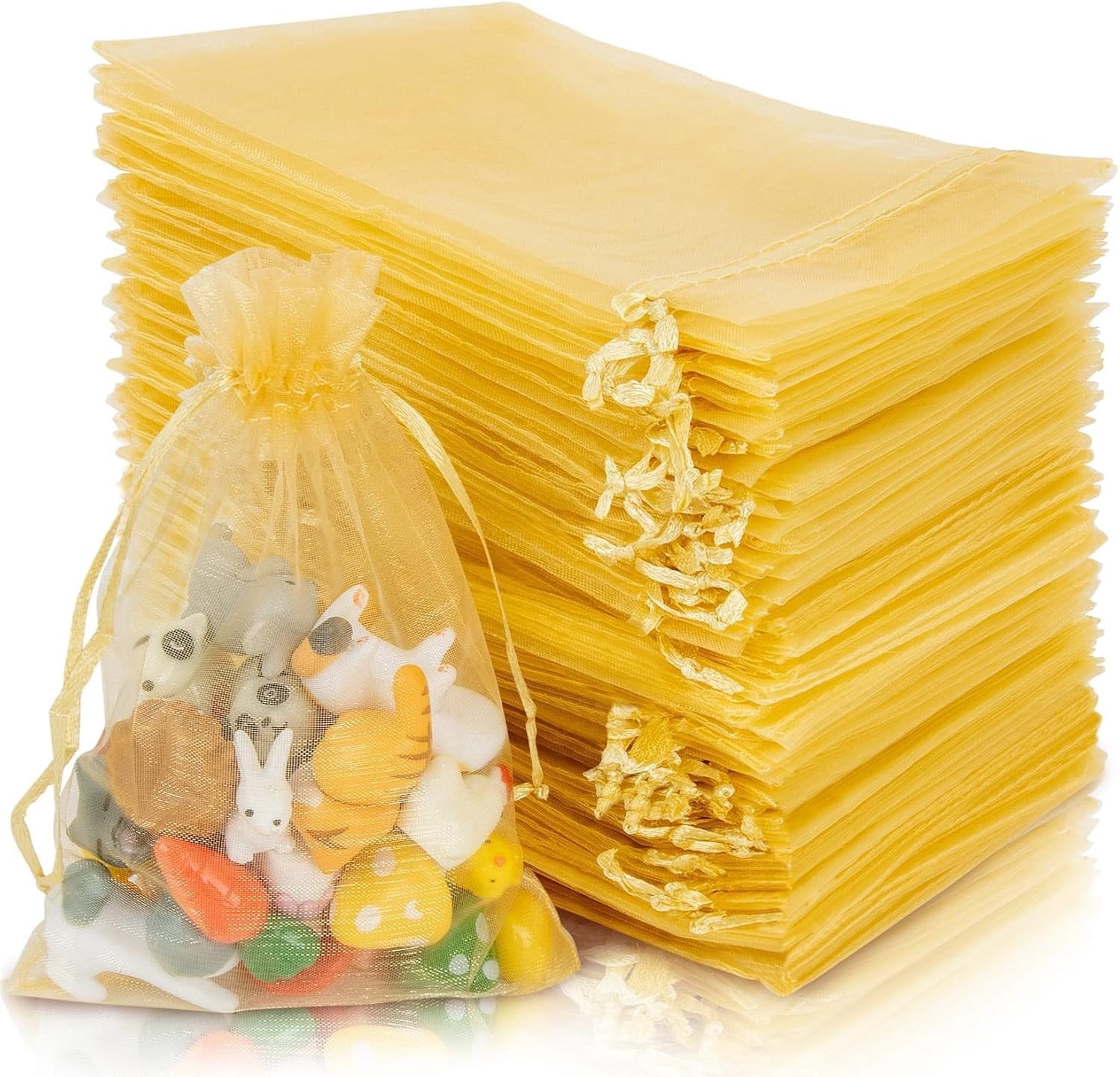 100 count Organza Bags 4"x6" Small Organza Sachet Favor Bags Drawstring ...