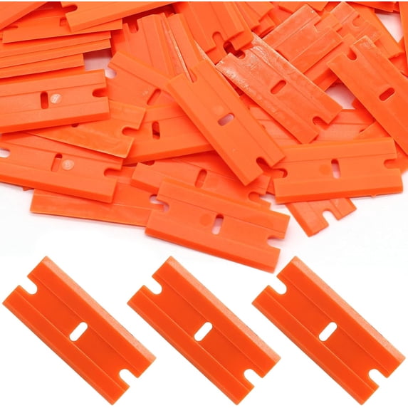 100 count Plastic Razor , Double Edged Plastic Scraper Replacement for ...