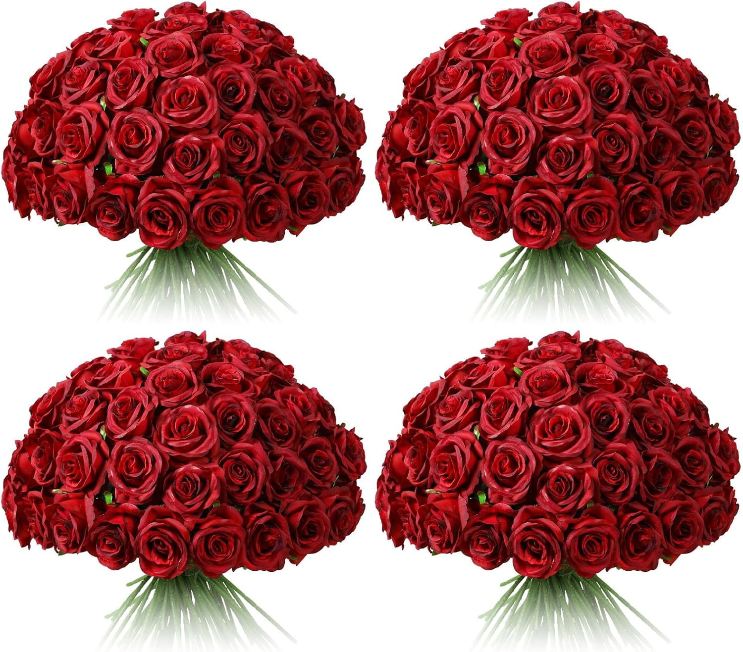 100 count Red Roses Artificial , Long Silk Roses Bouquet for Wedding ...