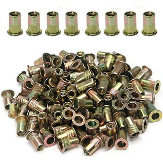 100 count Rivet Nuts 1/4-20 Threaded Rivet Insert Nutsert Rivnuts Kit ...