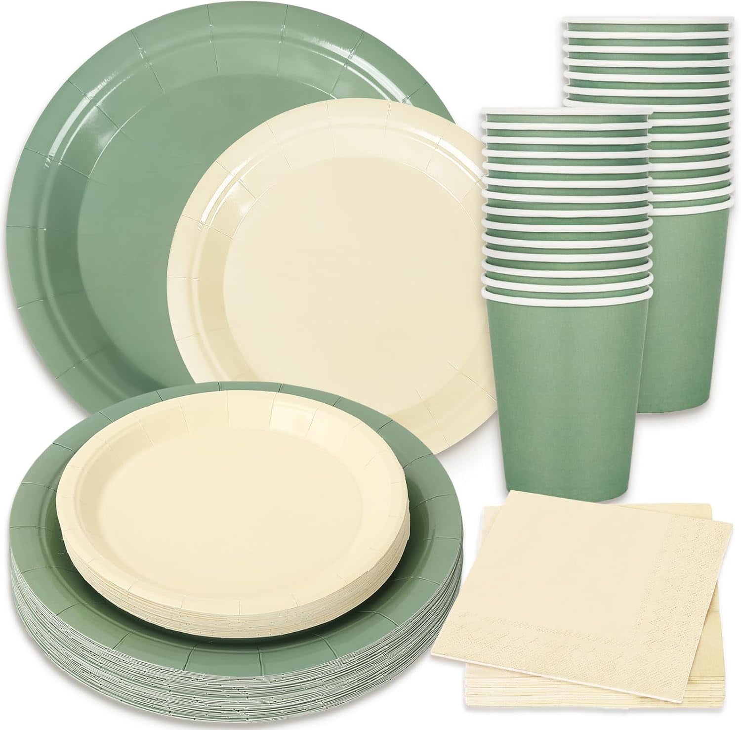 100 count Sage Tableware Set Wedding Disposable Dinnerware 50 count ...