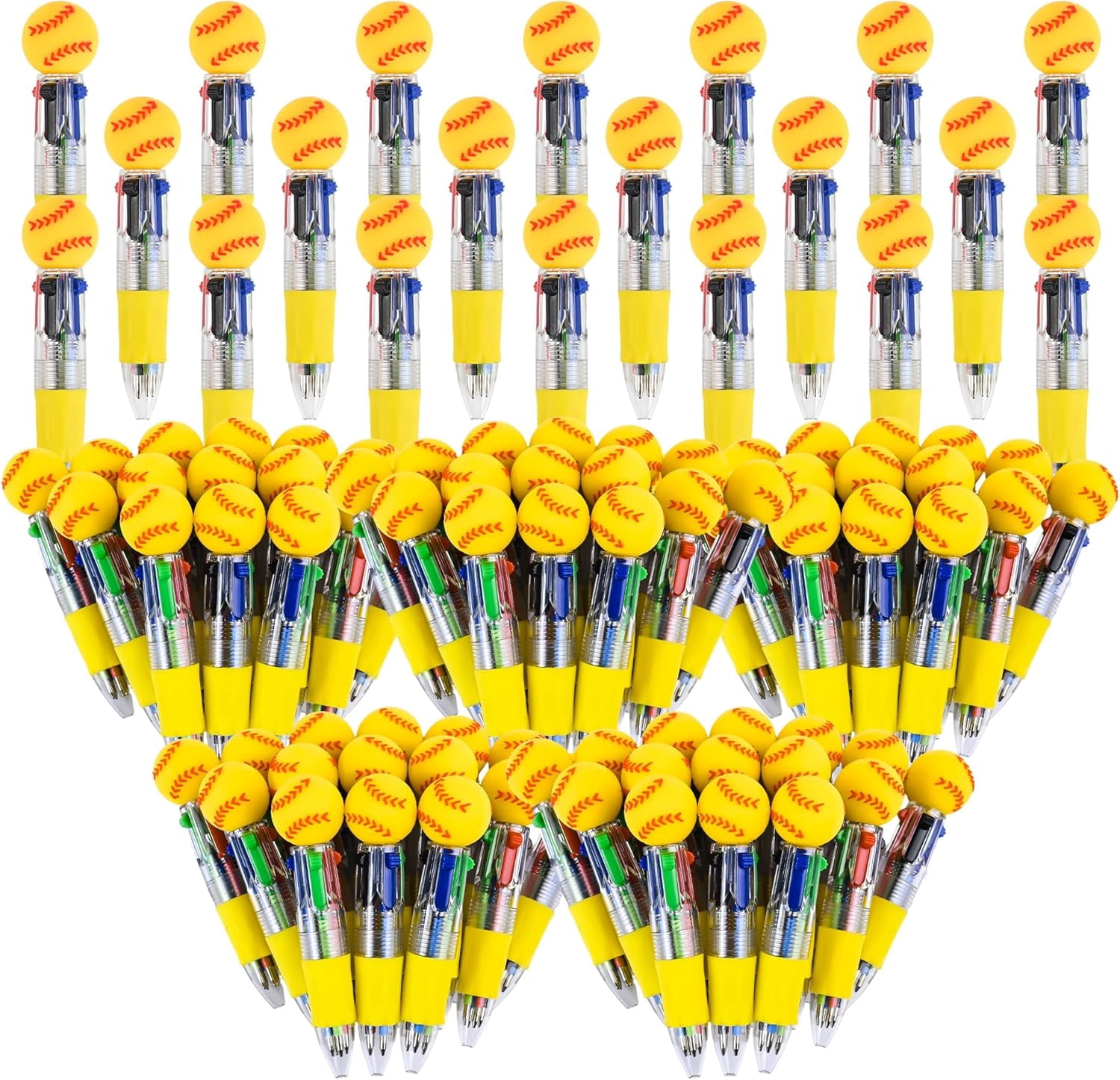 100 count Softball Party Favor Multicolor Pen in One Cartoon Cute Fun 4 ...