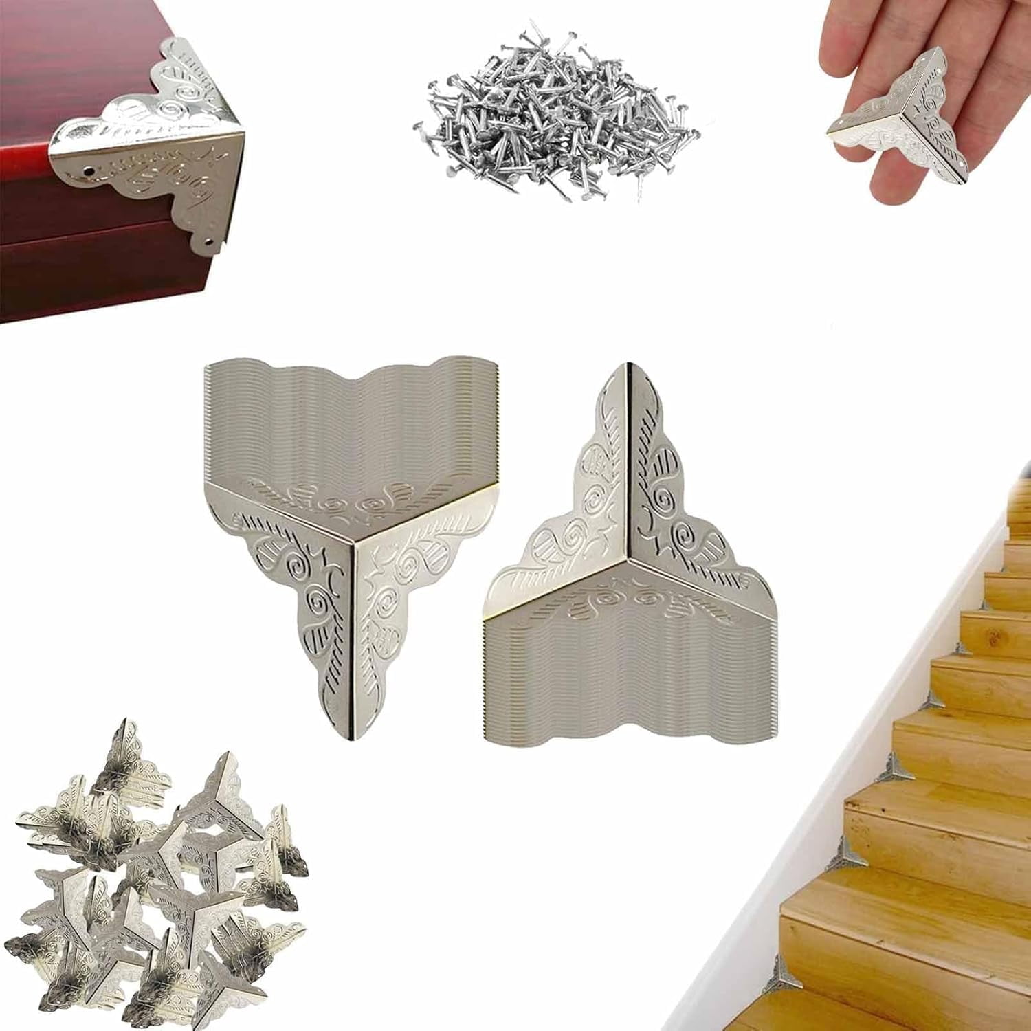 100 count Stair Dust Corners for Wooden Steps, Stair Dust Corners ...
