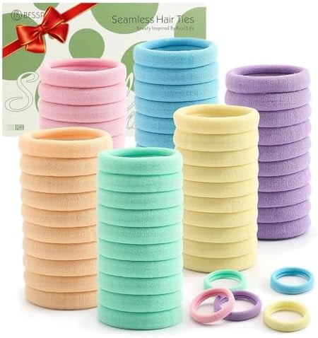 100 count Thick Seamless Spring Hair Ties, Ponytail Holders Hair ...