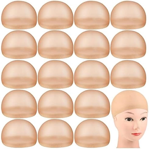 100 count Wig Cap Elastic Medium Nylon Stocking Caps Stretchy Stocking ...