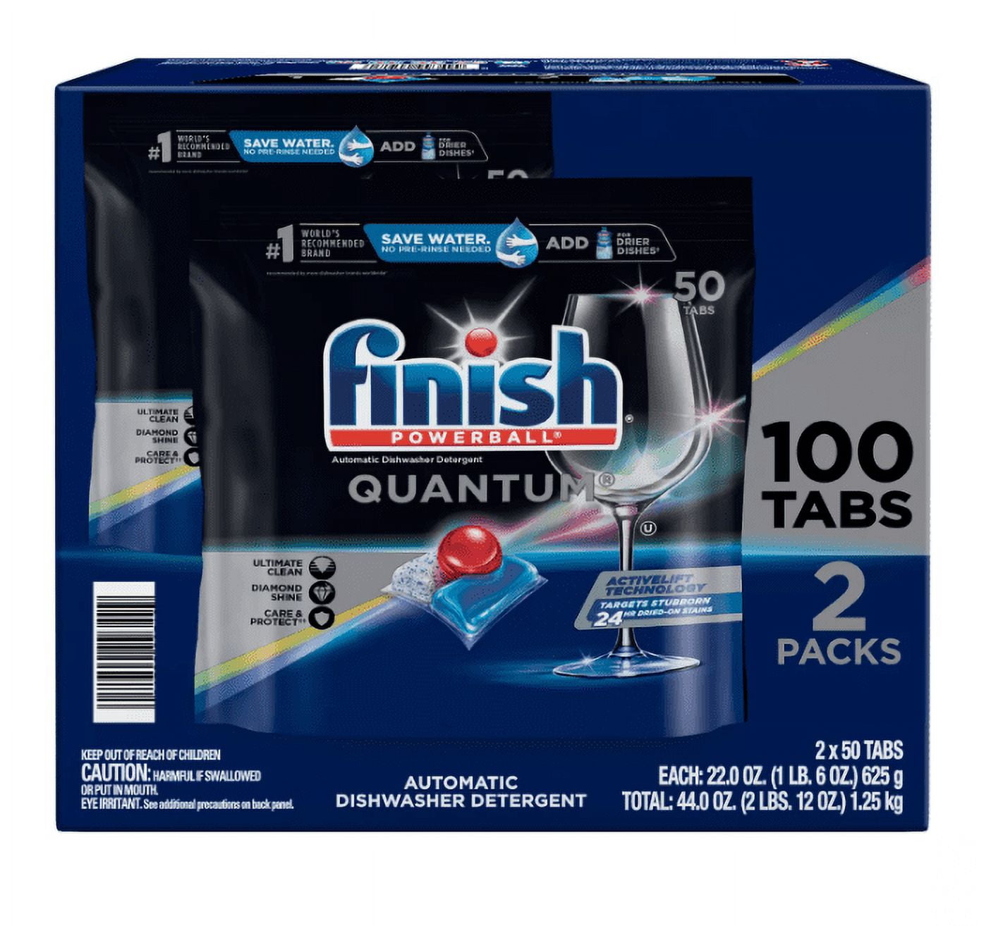 (100 ct.) Finish Quantum Powerball Dishwasher Detergent Tablets ...