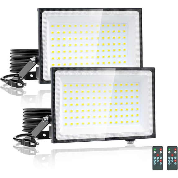 100 dawn to dusk outdoor floodlight with timer, 9000 adjustable ...