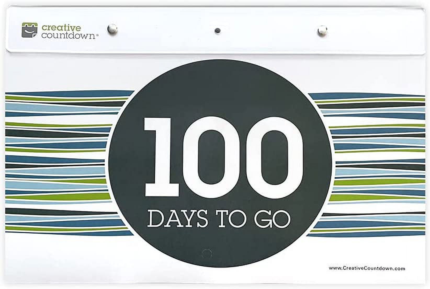 100 day Event, Goal and Occasion Down 11.5"x17.5" Stripe Design Tear ...