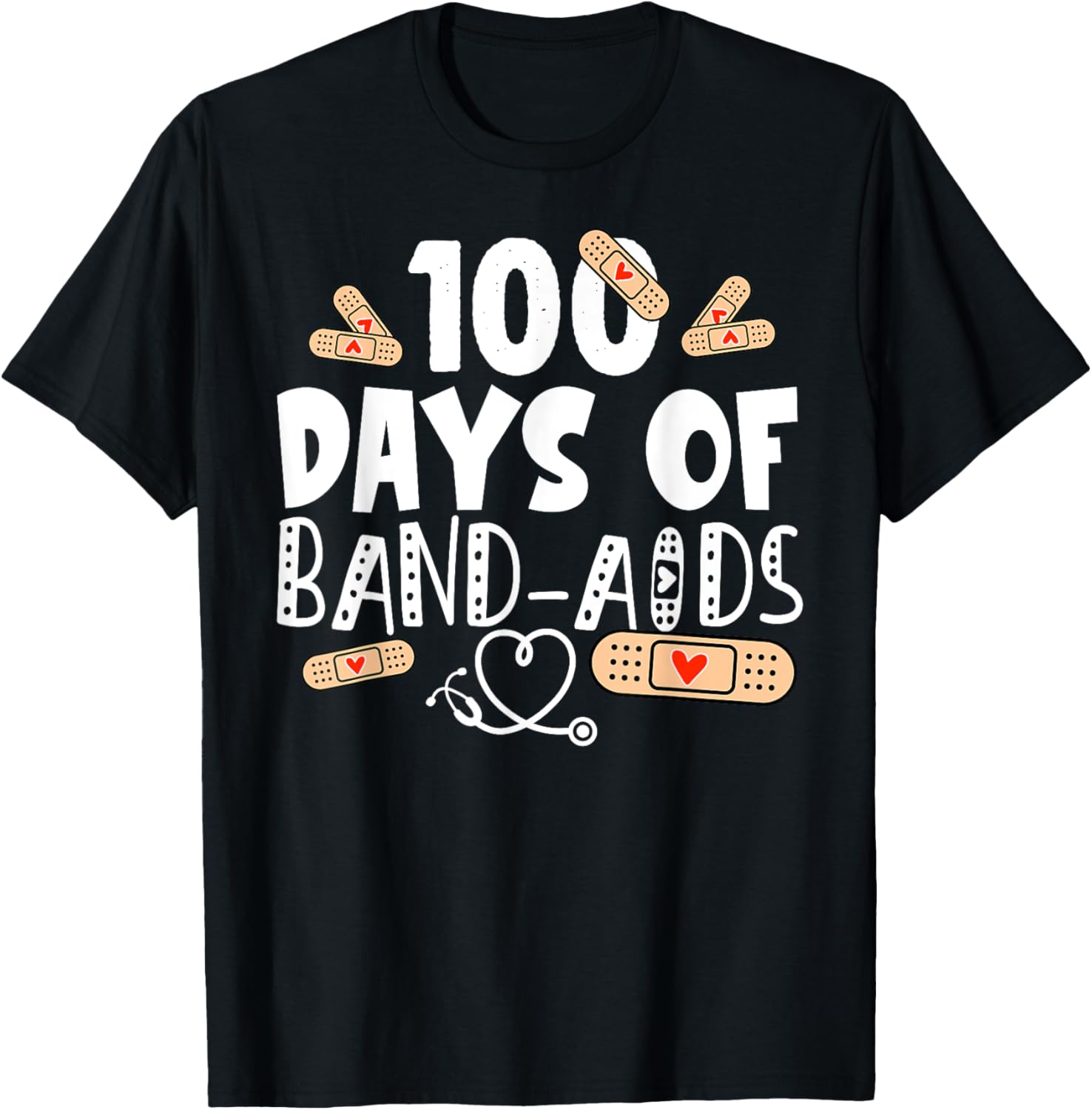 100 days of Band-aids - School Nurse 100 days of school T-Shirt ...