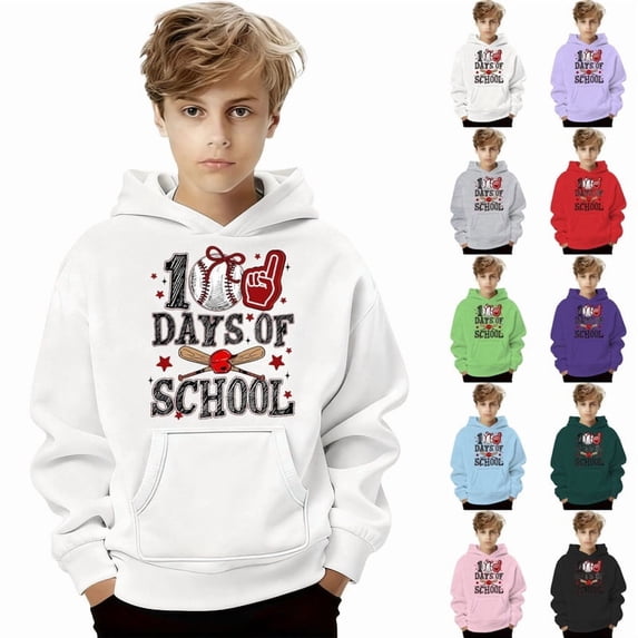 100 days of School Shirt Print Boy Clothes Pullover Hoodie Casual ...