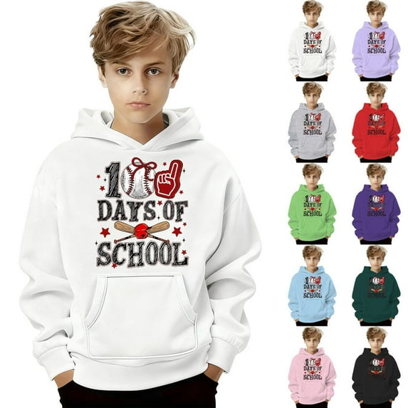 100 days of School Shirt Print Boy Clothes Pullover Hoodie Casual ...