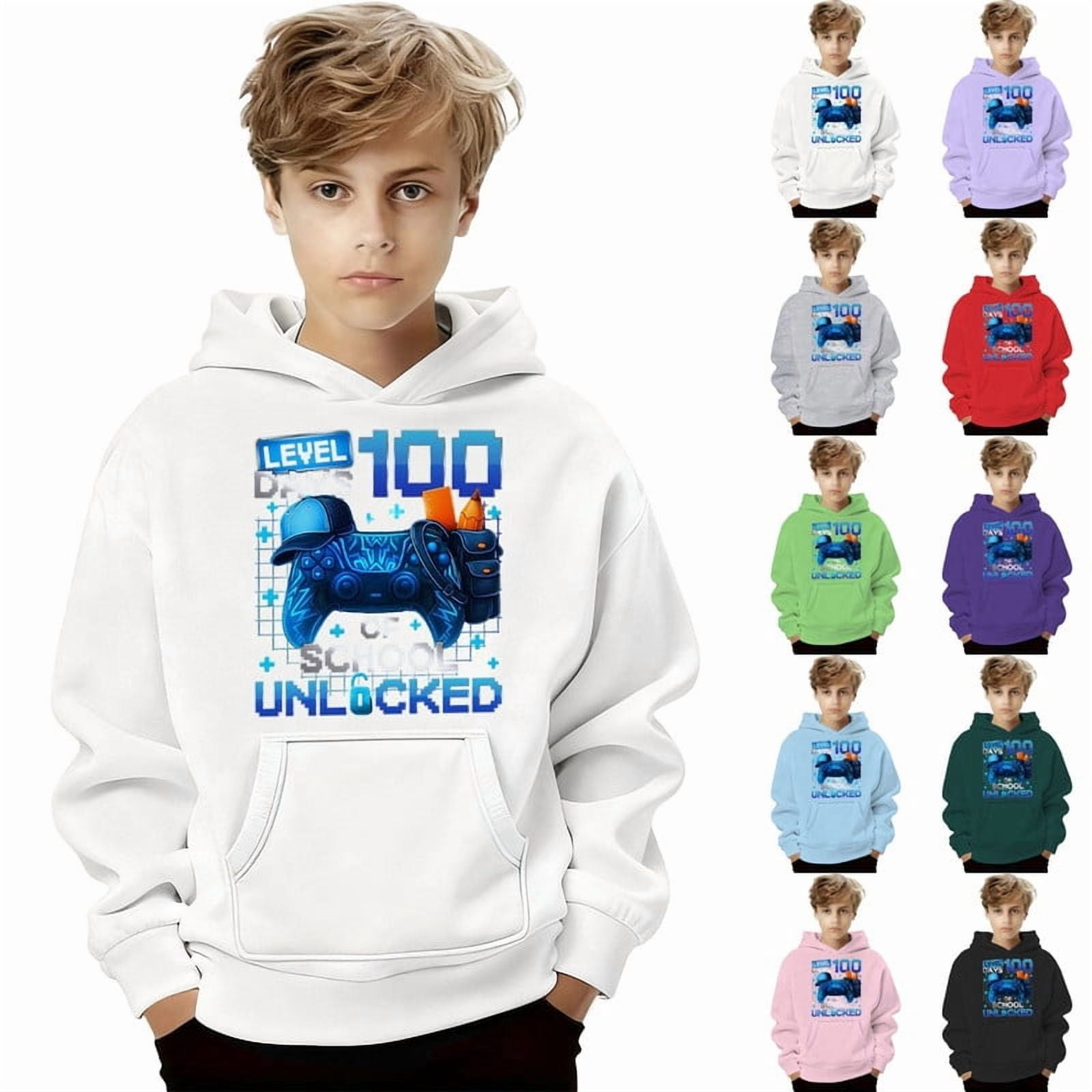100 days of School Shirt Print Boy Clothes Pullover Hoodie Casual ...