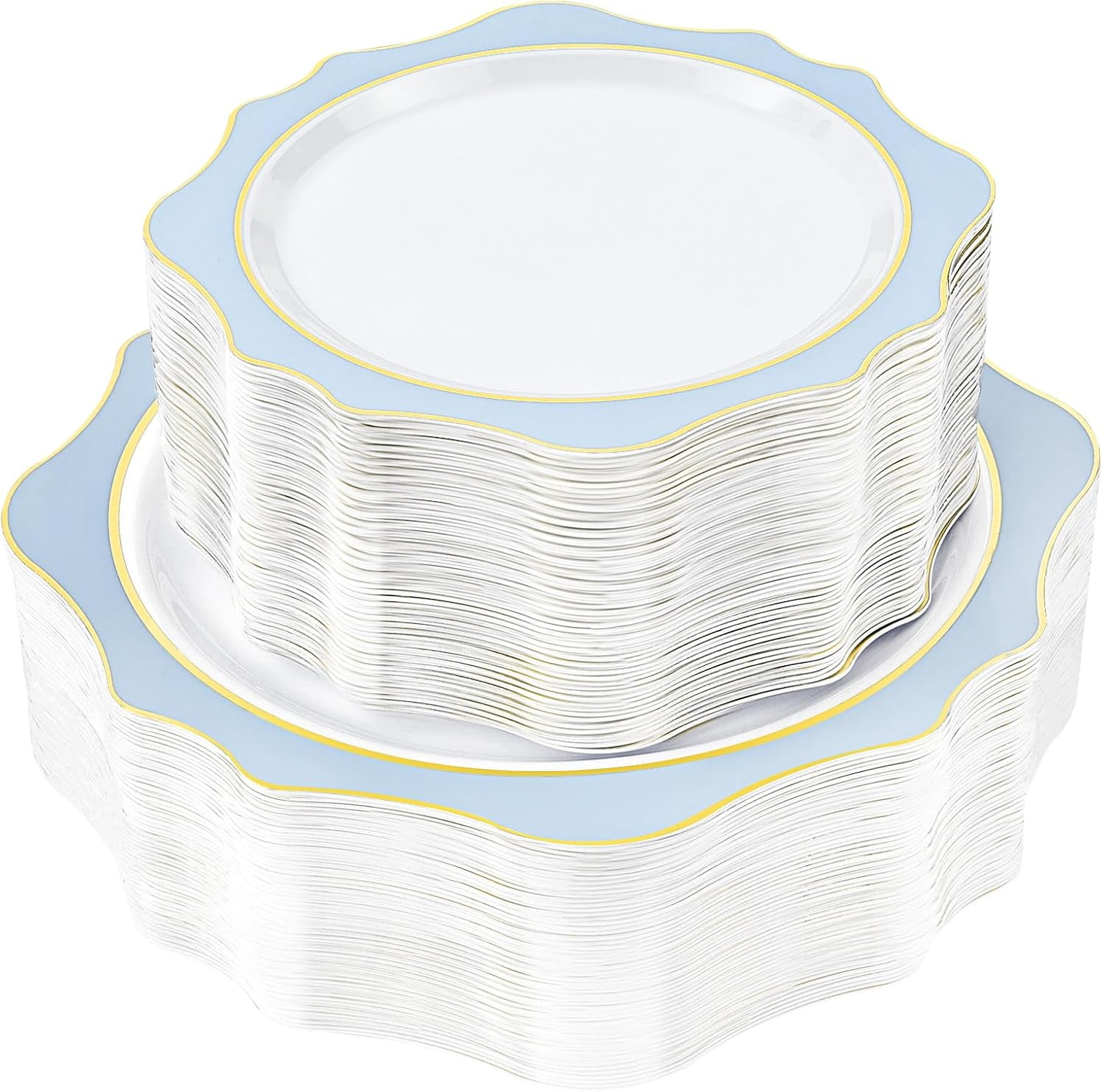 100 disposable plates, suitable for 50 guests, with 50 dinner plates ...