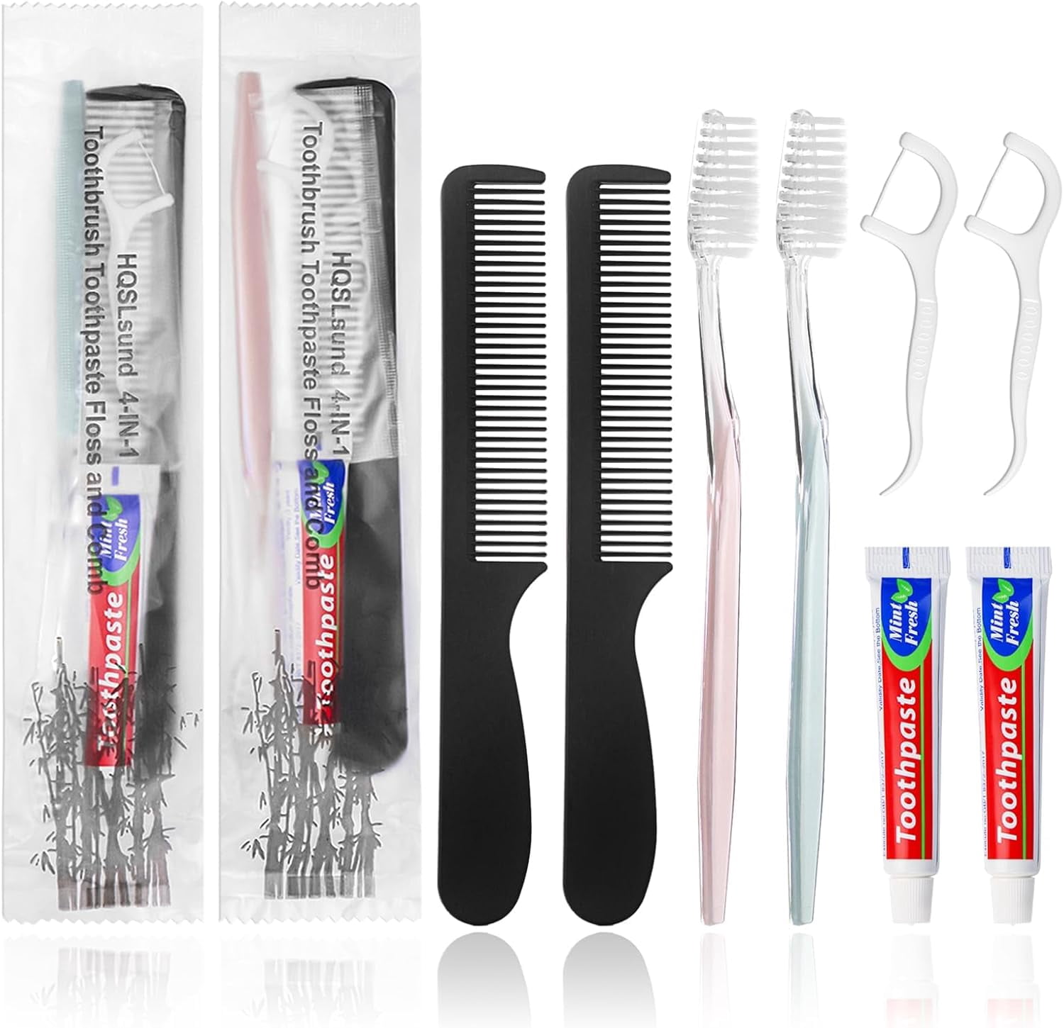 100 disposable toothbrushes with toothpaste dental floss comb ...