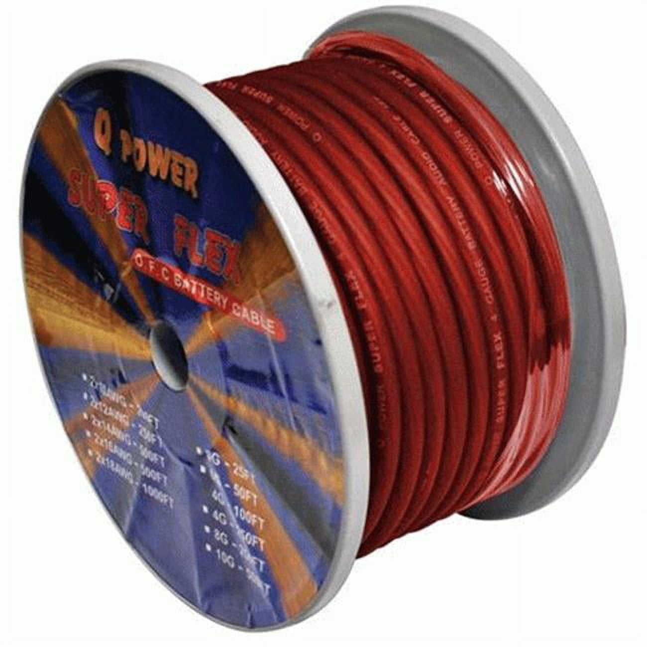 100 ft. 4 Gauge Ultra Flexible Ground Wire for Amp Installation, Red ...