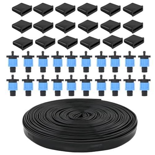 100 ft 5/8" Drip Irrigation Tape Kit Emitter Spacing 6" with 20PCS Drip ...