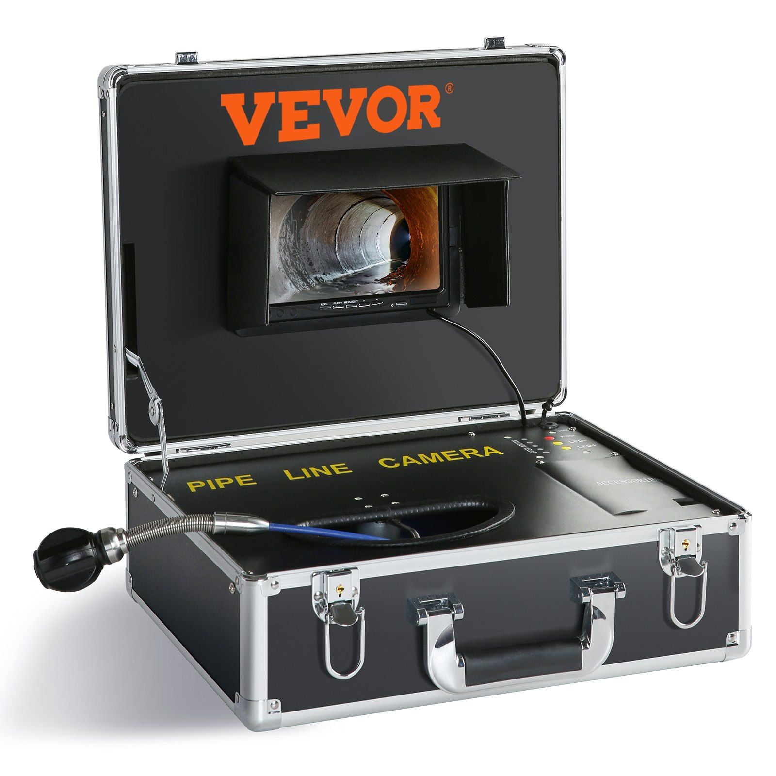 100 ft Sewer Inspection Camera with 7" LCD Screen, DVR Recording & 16GB ...