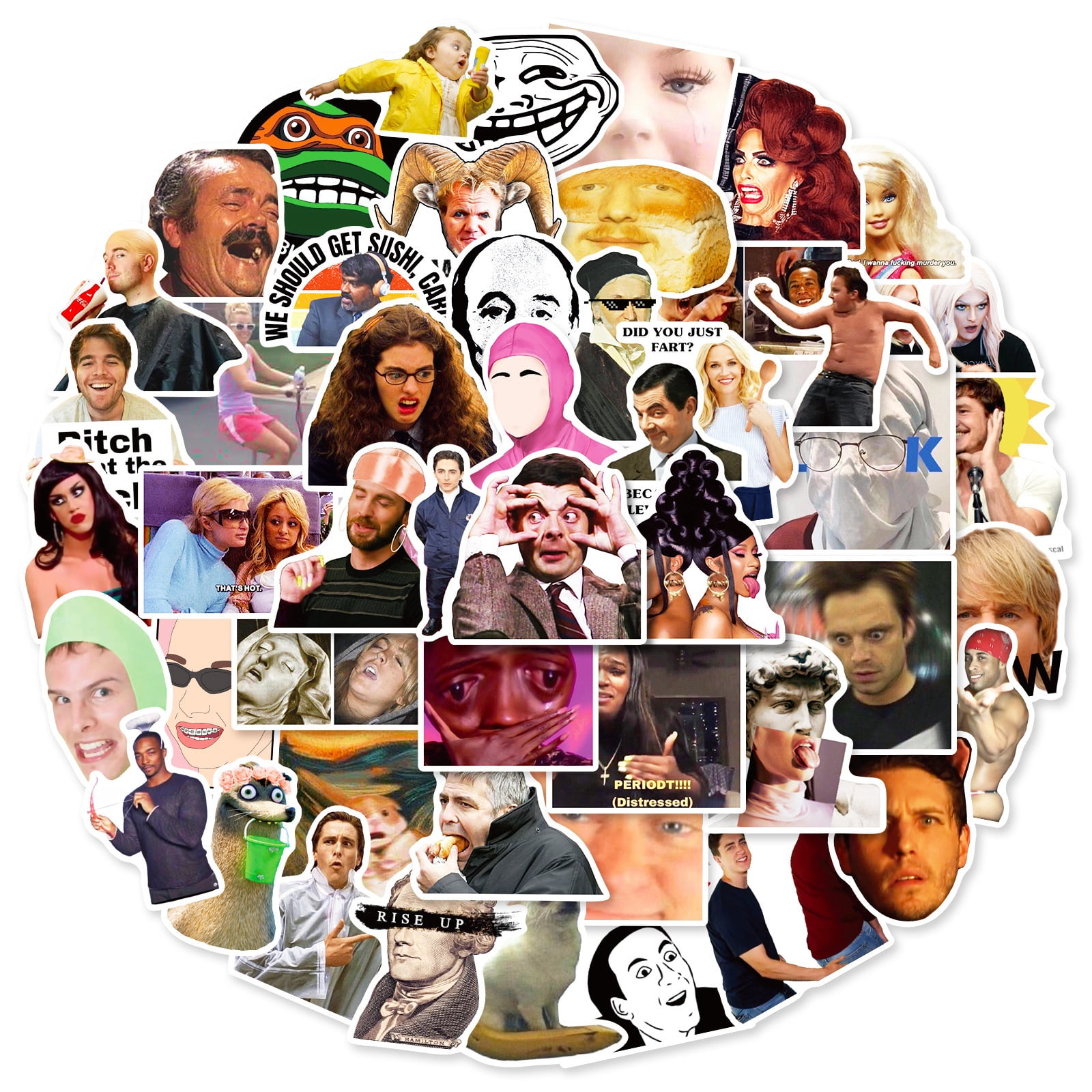 100 funny emoticon stickers, spoof characters, personalized luggage ...