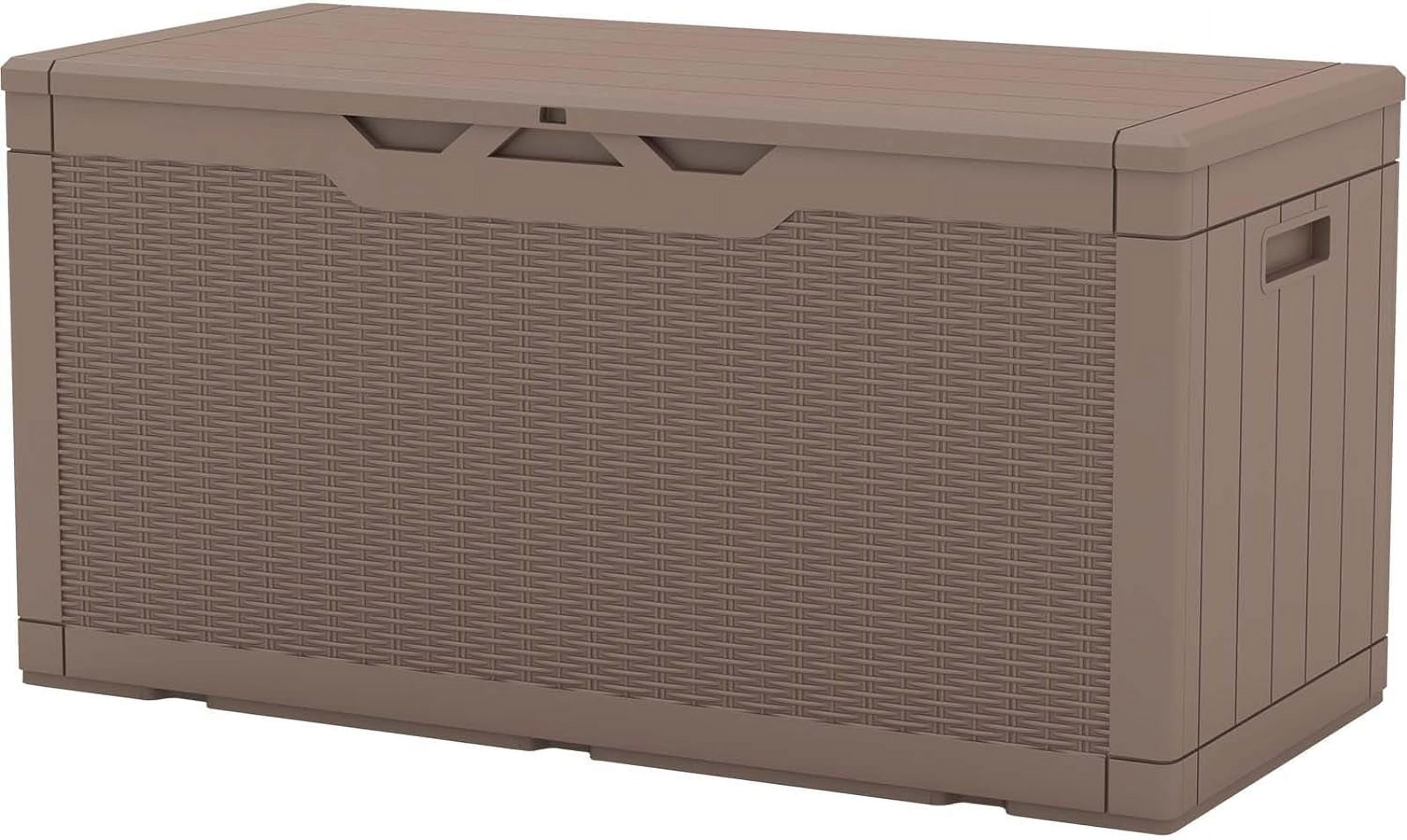 **100 gallon resin deck box, waterproof large outdoor storage box for ...