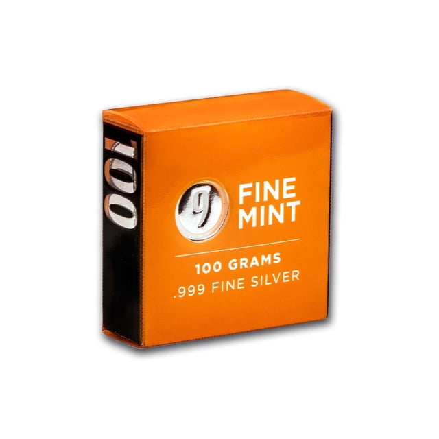 9Fine Mint 100g Pure Silver Bar - Cast-Poured, Perfect for Investors ...