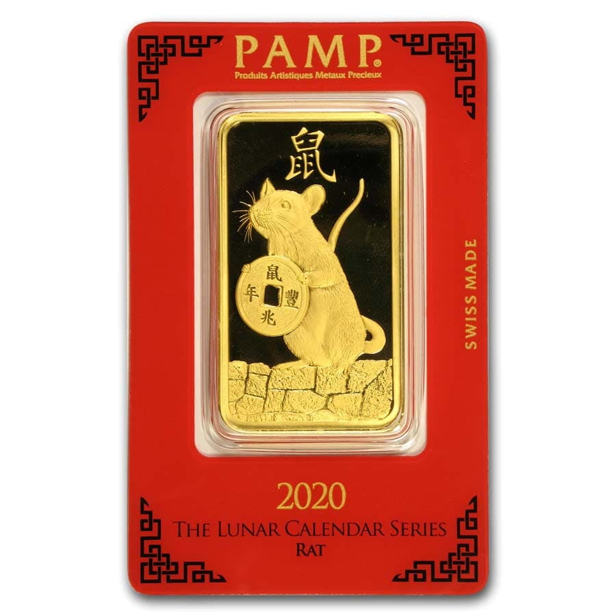100 gram Gold Bar - PAMP Suisse Year of the Rat (In Assay) - Walmart.com