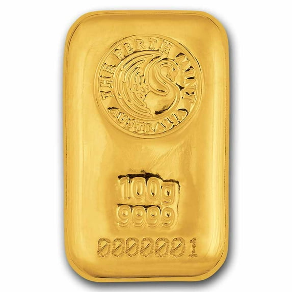 100 gram Gold Bar - Perth Mint (Cast, Serialized) - Walmart.com