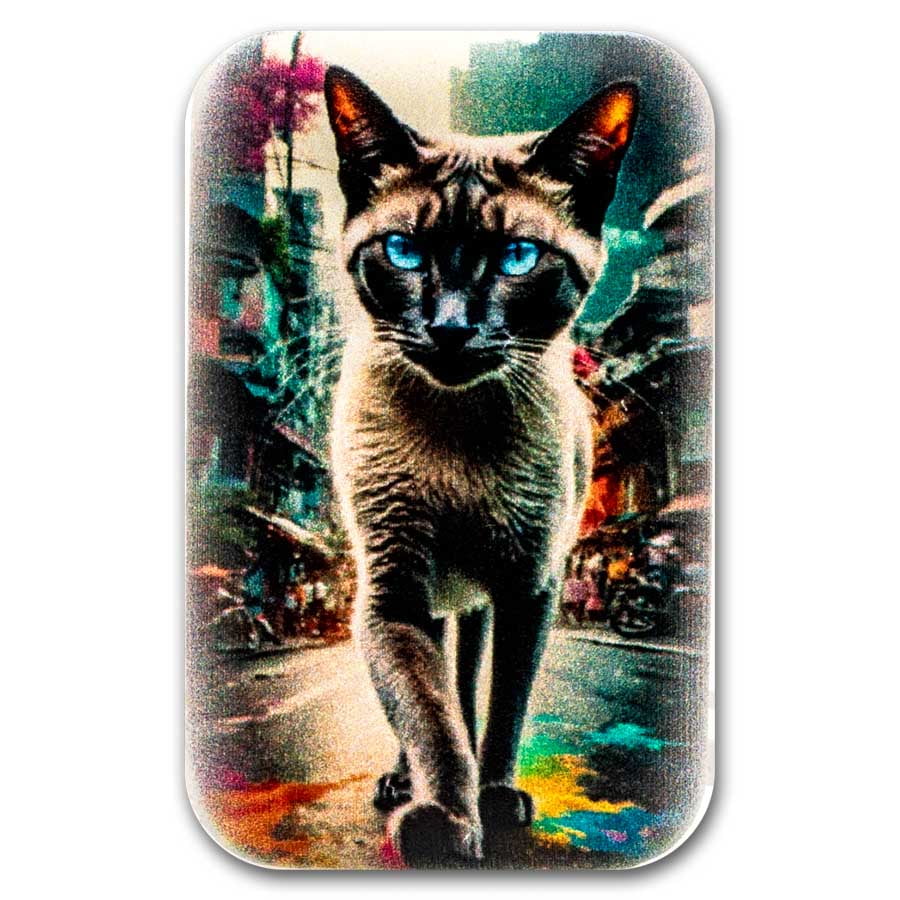 100 gram Silver Bar Cats in the City: Siamese Cat in Bangkok - Walmart.com