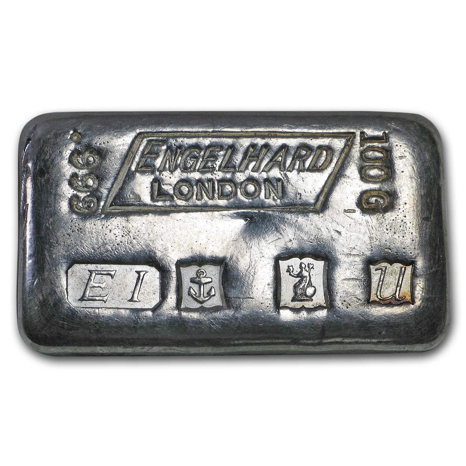 100 gram Silver Bar - Engelhard-London (EI, Brit, Edinburgh, U ...