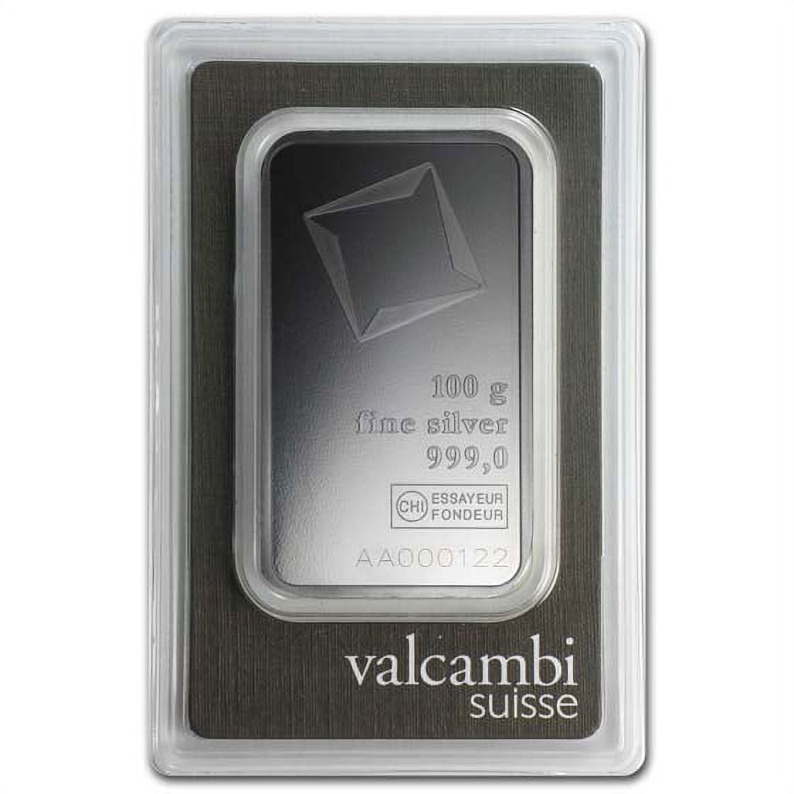 Valcambi 100g Pure Silver Bullion Bar with Assay - Walmart.com