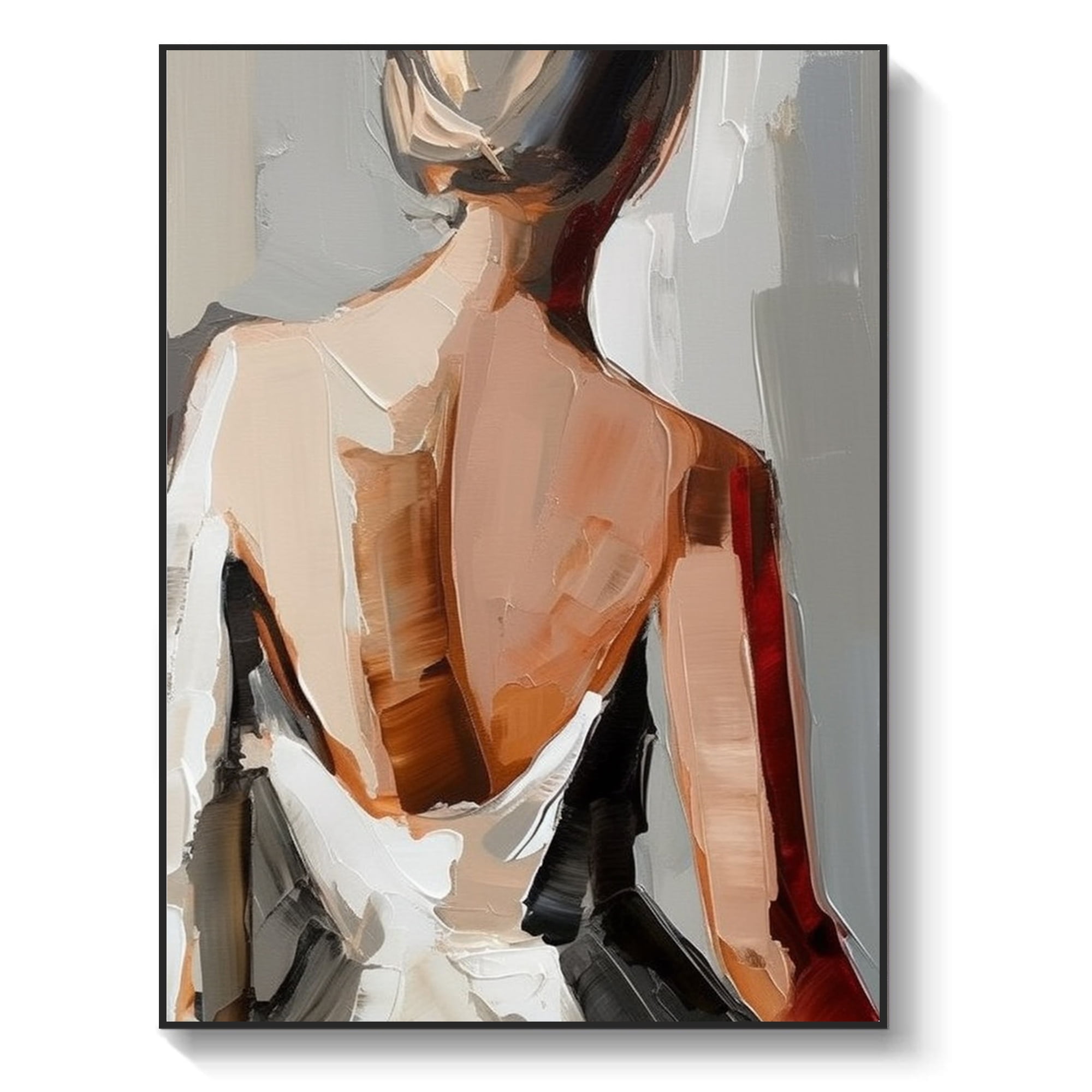 Original abstract acrylic portrait girl handmade oil painting, 100% handmade texture painting ...