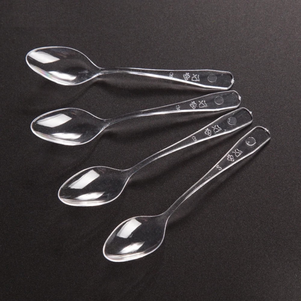 100 ice cream spoons, disposable pudding jelly dessert spoons, family ...