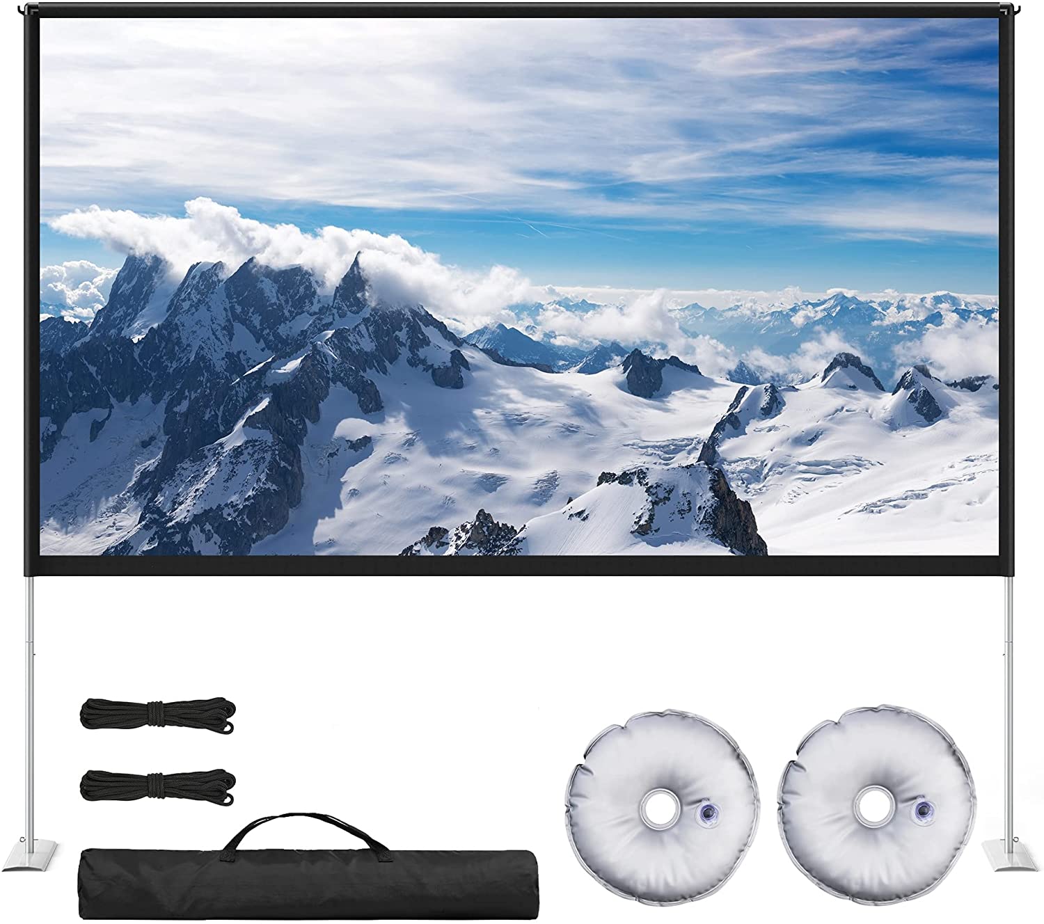 100 inch Freestanding Projection Screen, Portable Front & Rear ...