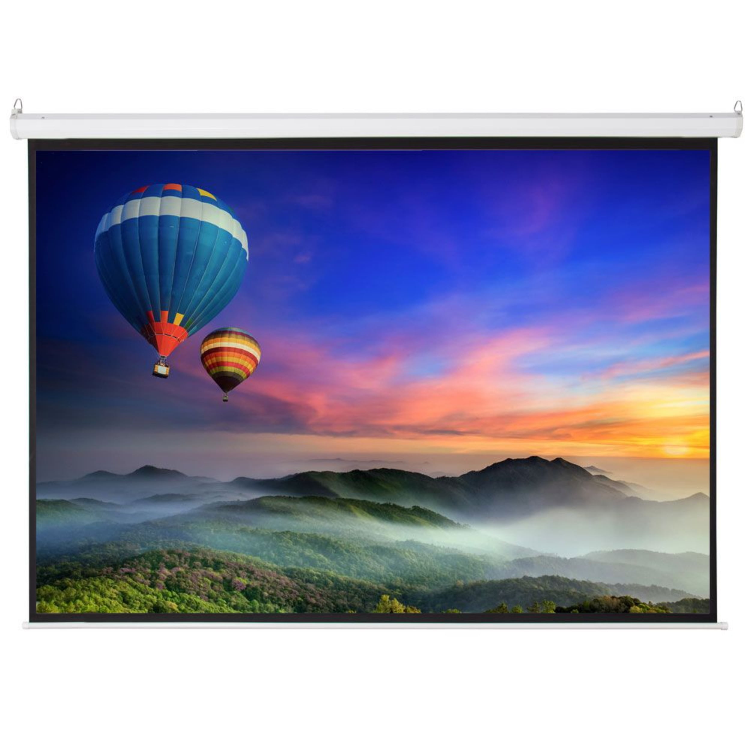 100-inch Matte White Electric Projection Screen, Wall-hung Projector ...