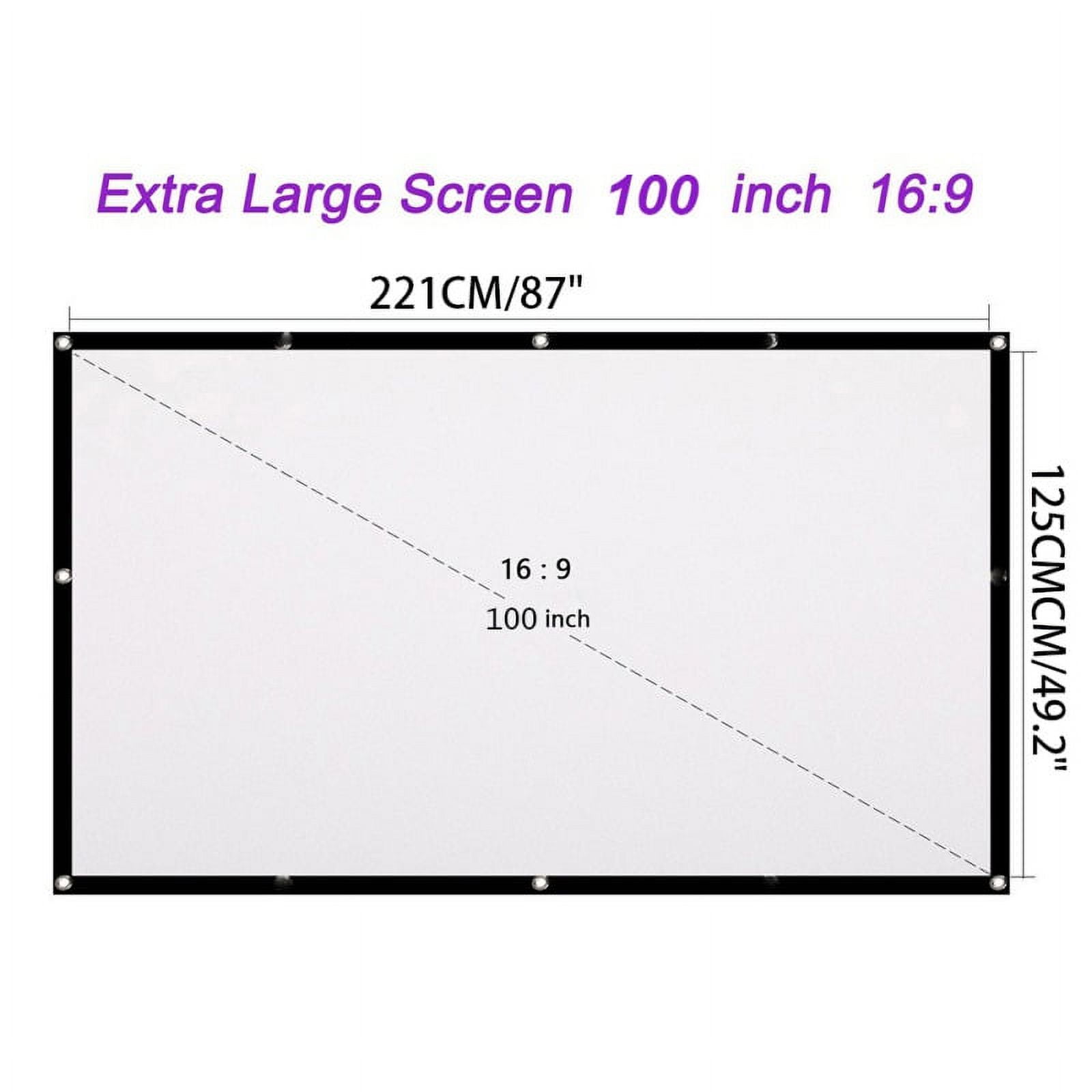 100 inch Projection Screen 16:9 HD Foldable Anti-crease Portable ...