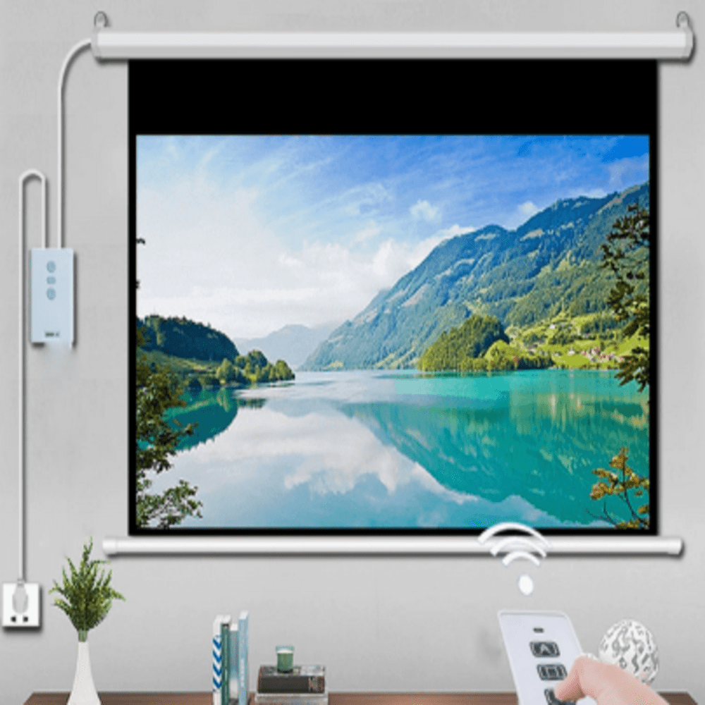 100 inch remote control electric screen projector screen lifting screen ...