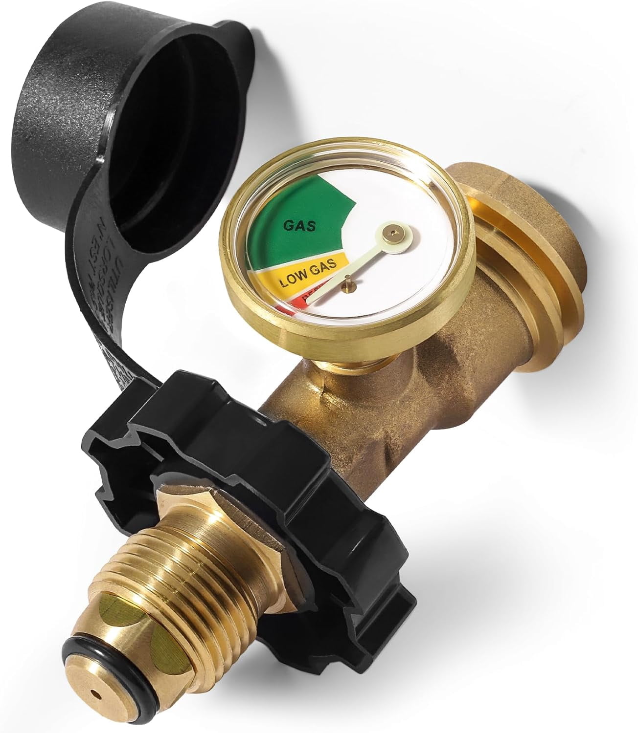 100 lb Propane Tank Adapter with Gauge, Universal Fit POL Propane Tank ...