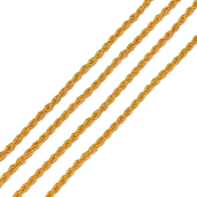 100 m Iron Rope Chains Unwelded Golden with Spool Link:2mm wire: 0.45mm ...